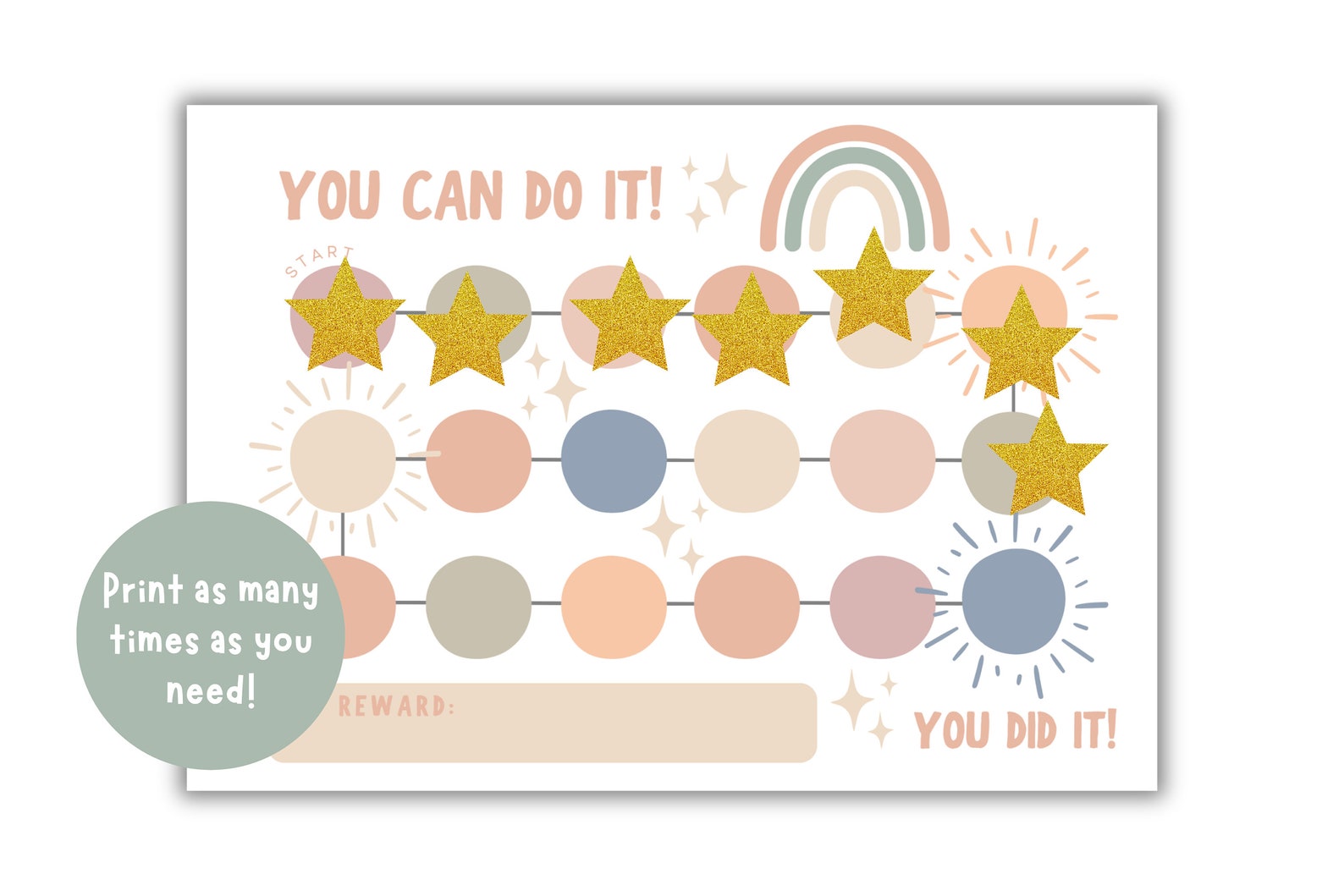 Reward Stickers Chart Toddler Reward Chart Potty Chart - Etsy