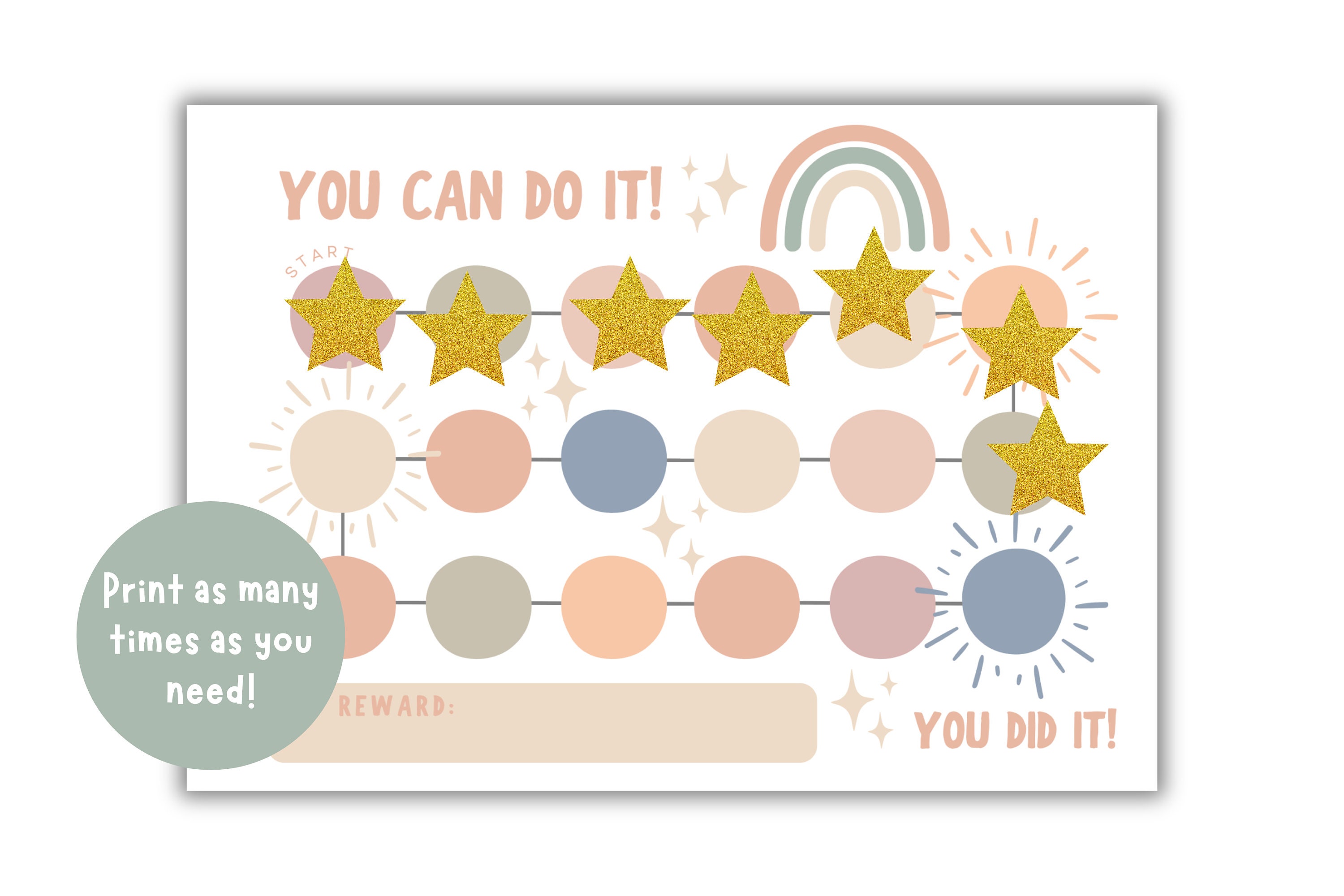 Reward Stickers Chart Toddler Reward Chart Potty Chart - Etsy