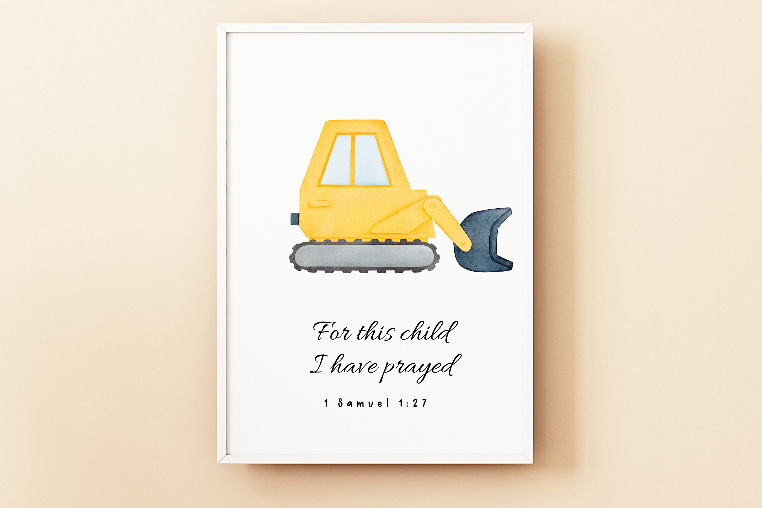 Custom Name Tractor Bible Verse Set of 3, Nursery Wall Art for Boys ...