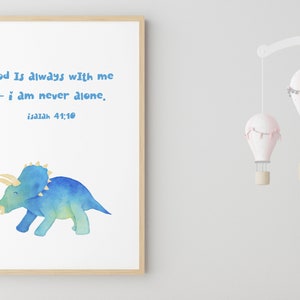 Dino Bible Verse Prints Set of 4 Dinosaur Scripture Printable Posters ...