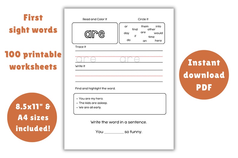 Sight Word Worksheets, Fry's First Printable, 1st Grade, Learning to ...