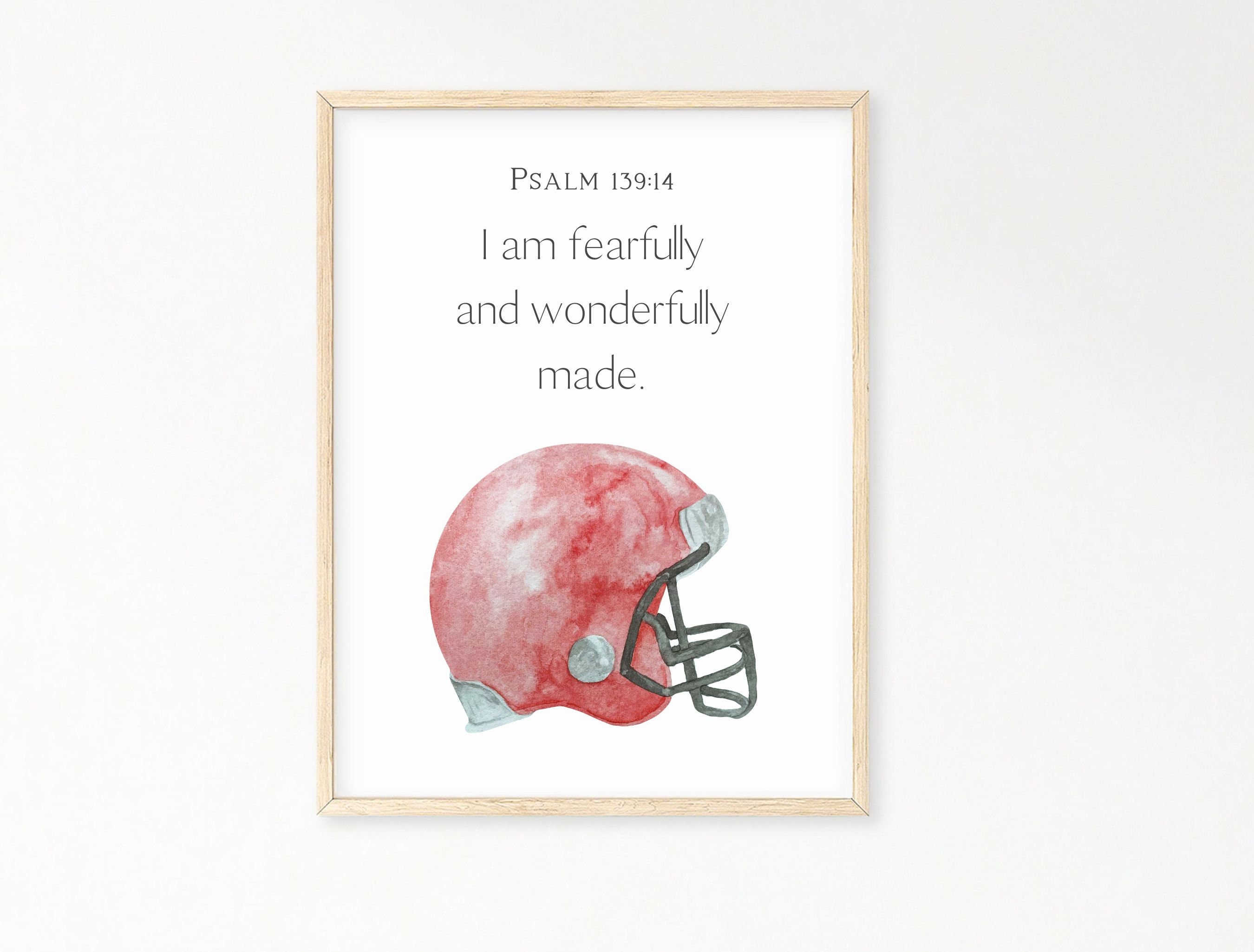 Football Wall Art Bible Verse Prints Set of 6 American Football Prints ...
