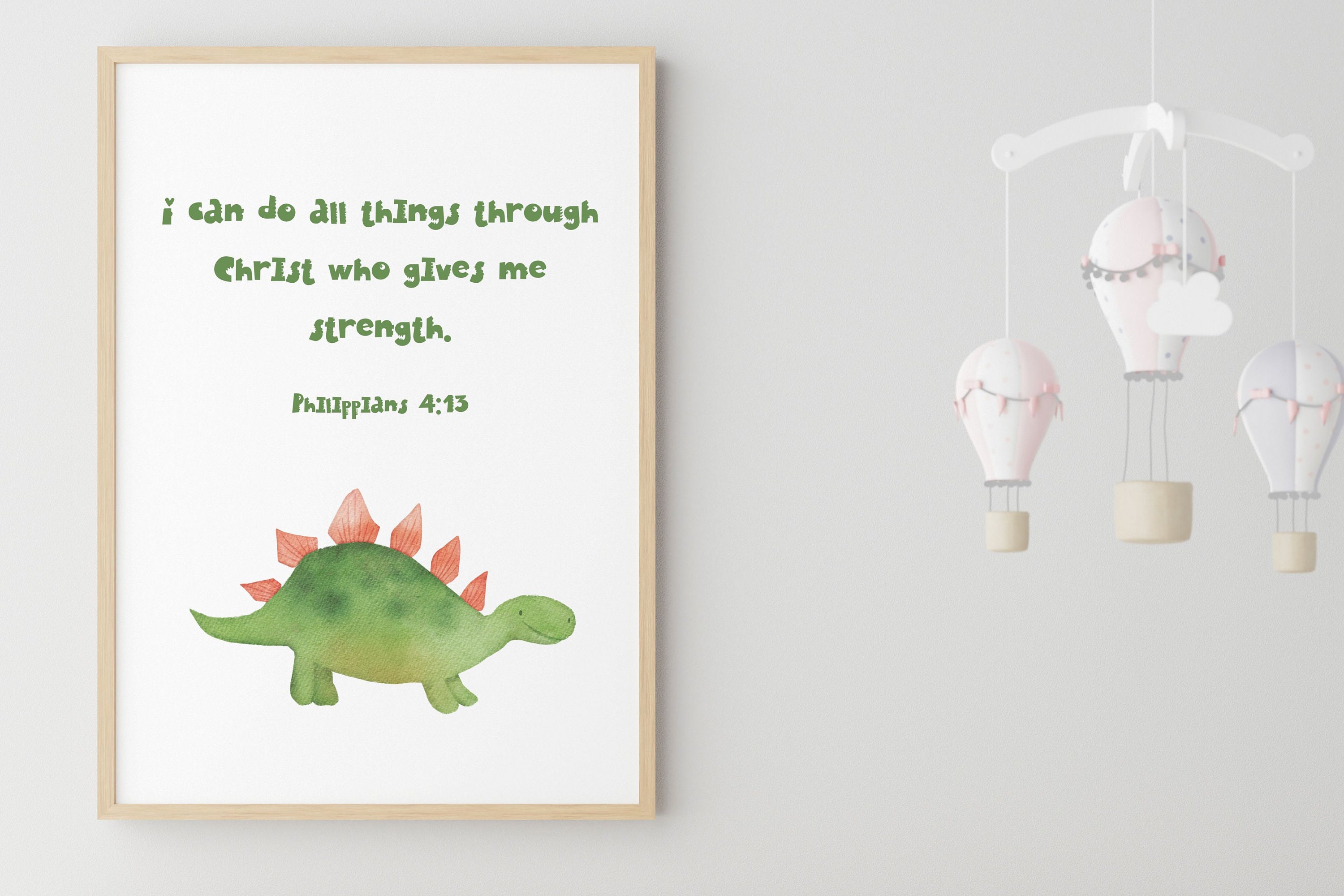 Dino Bible Verse Prints Set of 4 Dinosaur Scripture Printable Posters ...