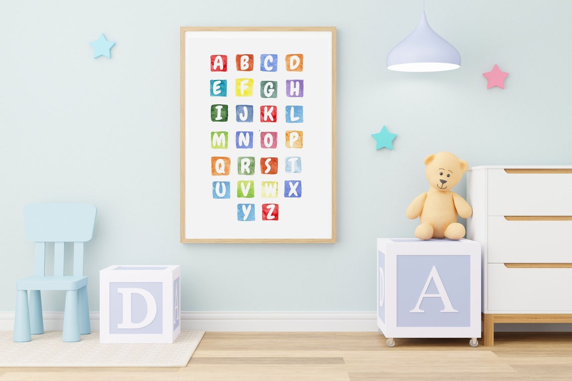 Abc Poster Alphabet Printable Framed Poster for Kids - Etsy