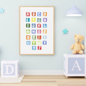 Abc Poster, Alphabet Printable, Framed Poster for Kids, Learning ...