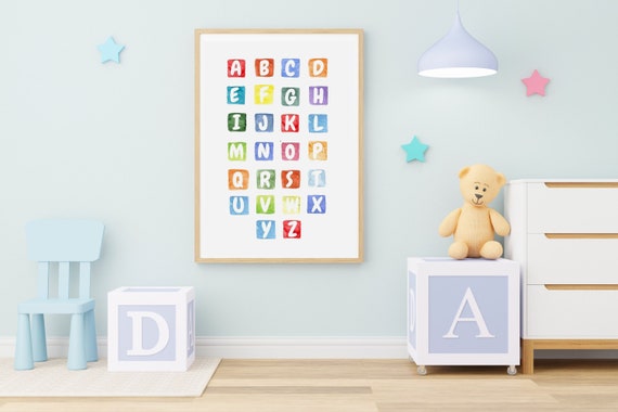 Abc Poster Alphabet Printable Framed Poster for Kids | Etsy