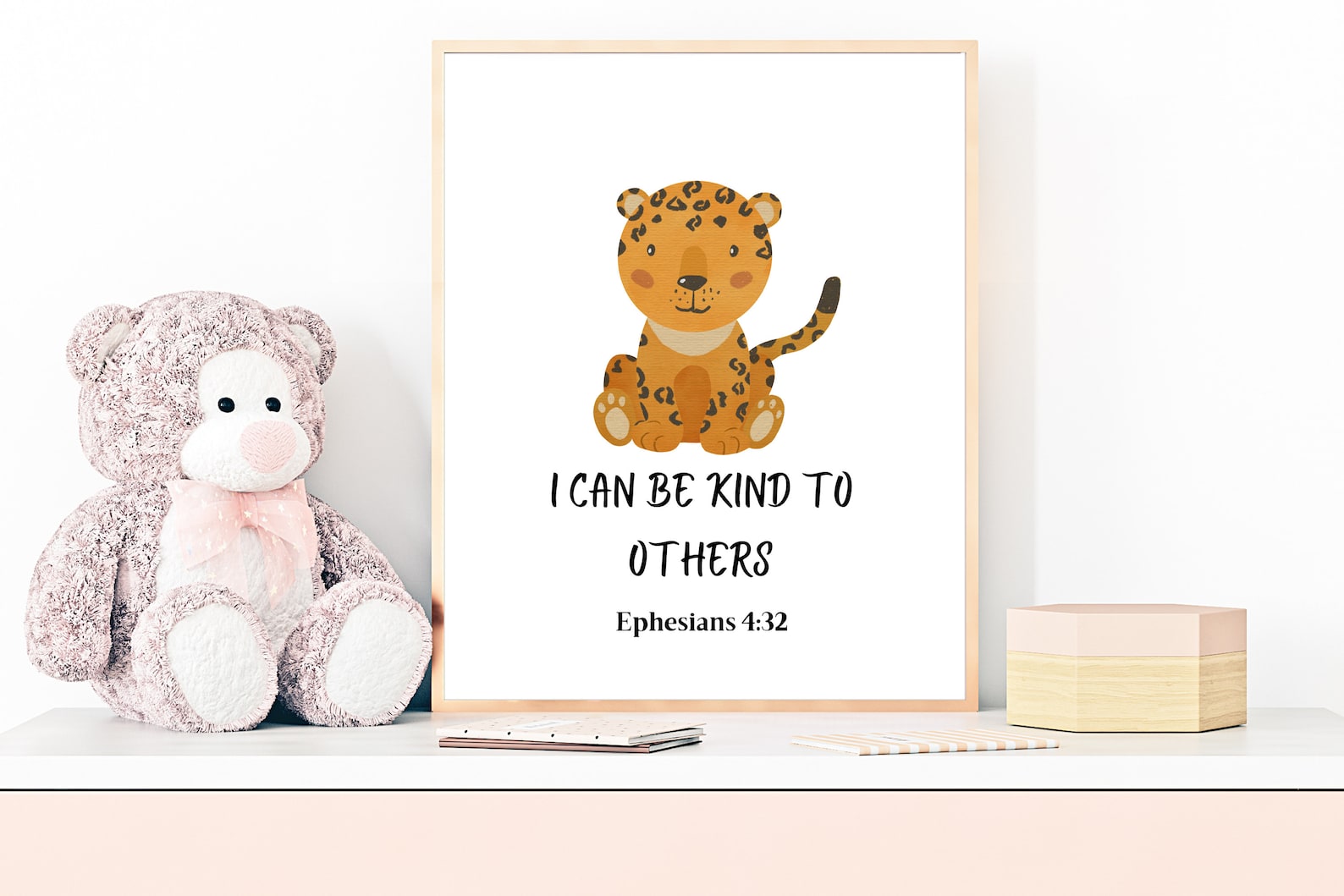 Bible Verse Affirmation Safari Animal Wall Art | Set of 9 Christian ...