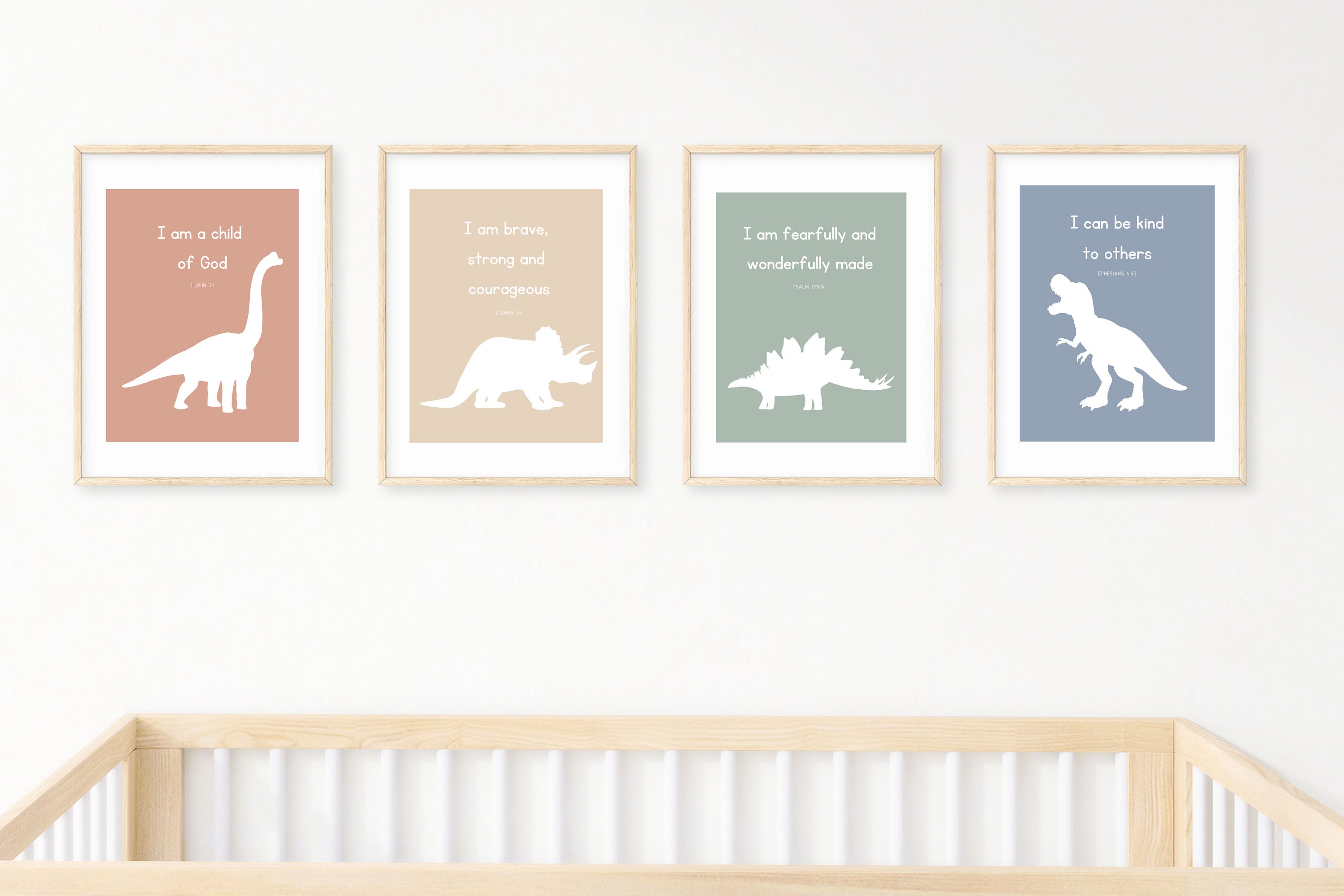 Dinosaur Bible Verses Prints T-rex Print Triceratops Poster ...