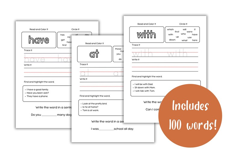 Sight Word Worksheets, Fry's First Printable, 1st Grade, Learning to ...