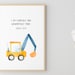 Bible Verse Construction Set of 3 Prints Kids Truck Tractor Digger ...
