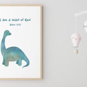 Dino Bible Verse Prints Set of 4 Dinosaur Scripture Printable Posters ...