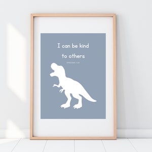 Dinosaur Bible Verses Prints T-rex Print Triceratops Poster ...