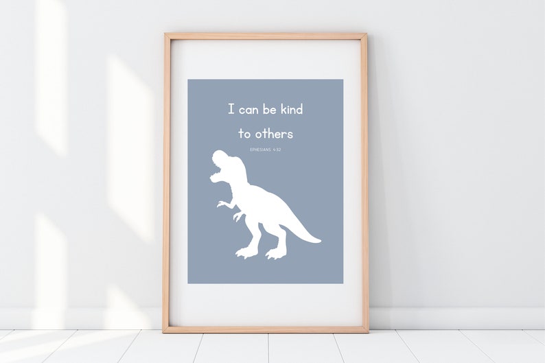 Dinosaur Bible Verses Prints T-rex Print Triceratops Poster ...