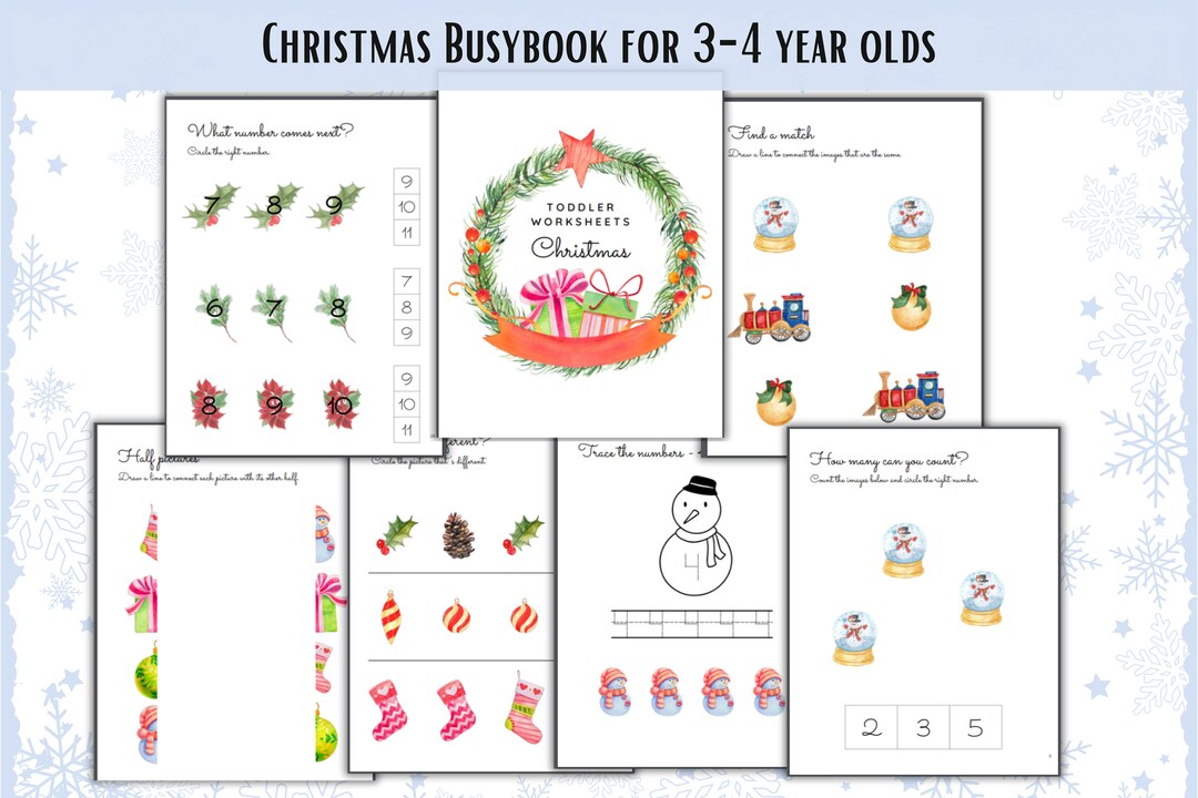 Christmas Busy Book Worksheets, Christmas Toddler Activity Pages ...