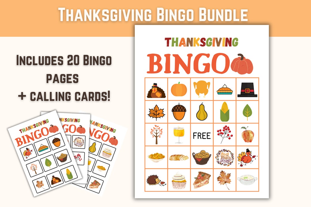 Thanksgiving Bingo, Thanksgiving Printable Bundle, Thanksgiving Kid ...