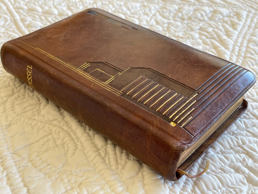 Vintage 1930s Leather Missal With Art Deco Patterns and Edges of Golden ...