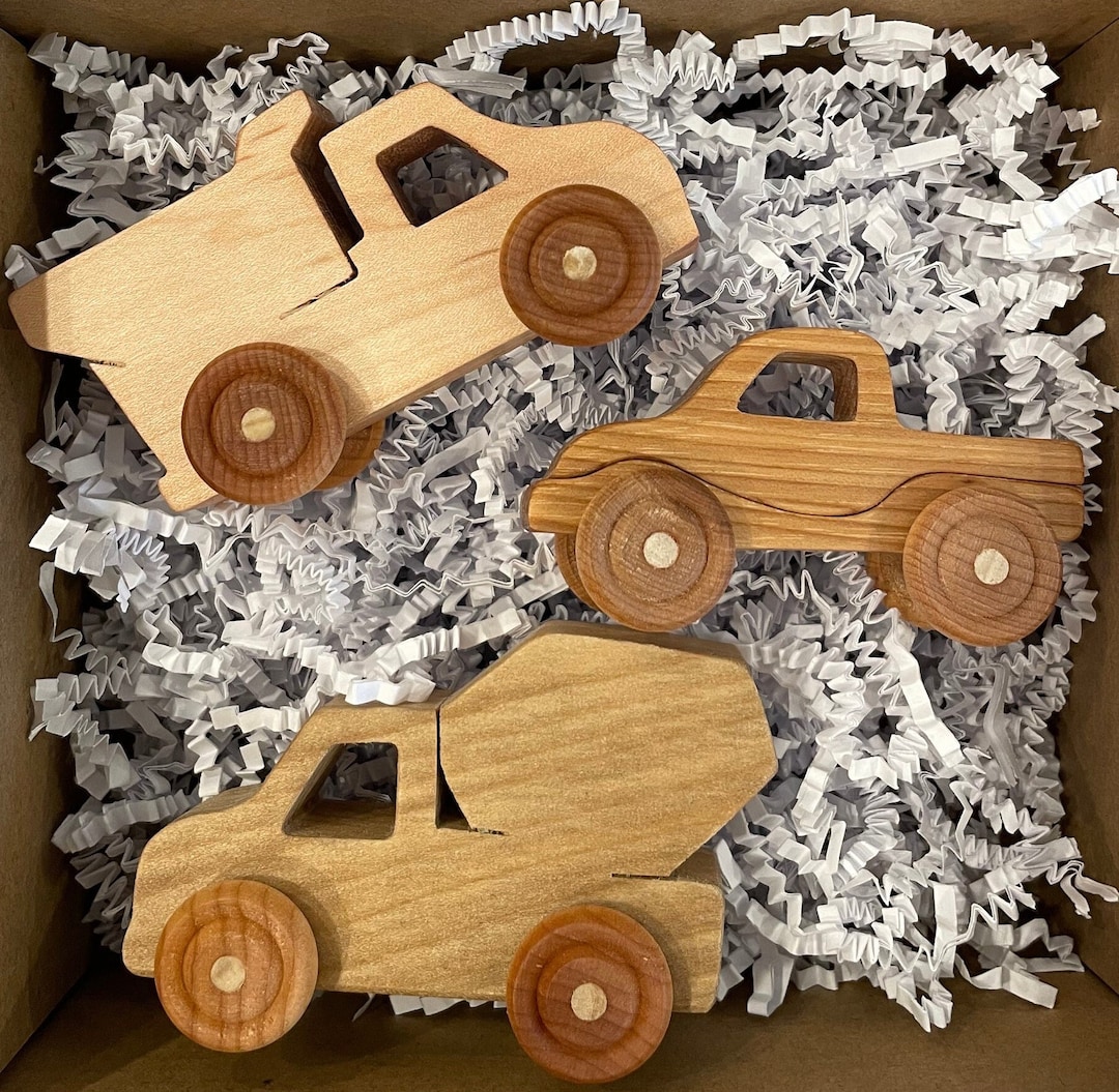 Cement Mixer Dump Truck Wooden Construction Vehicle Truck Set for Baby ...