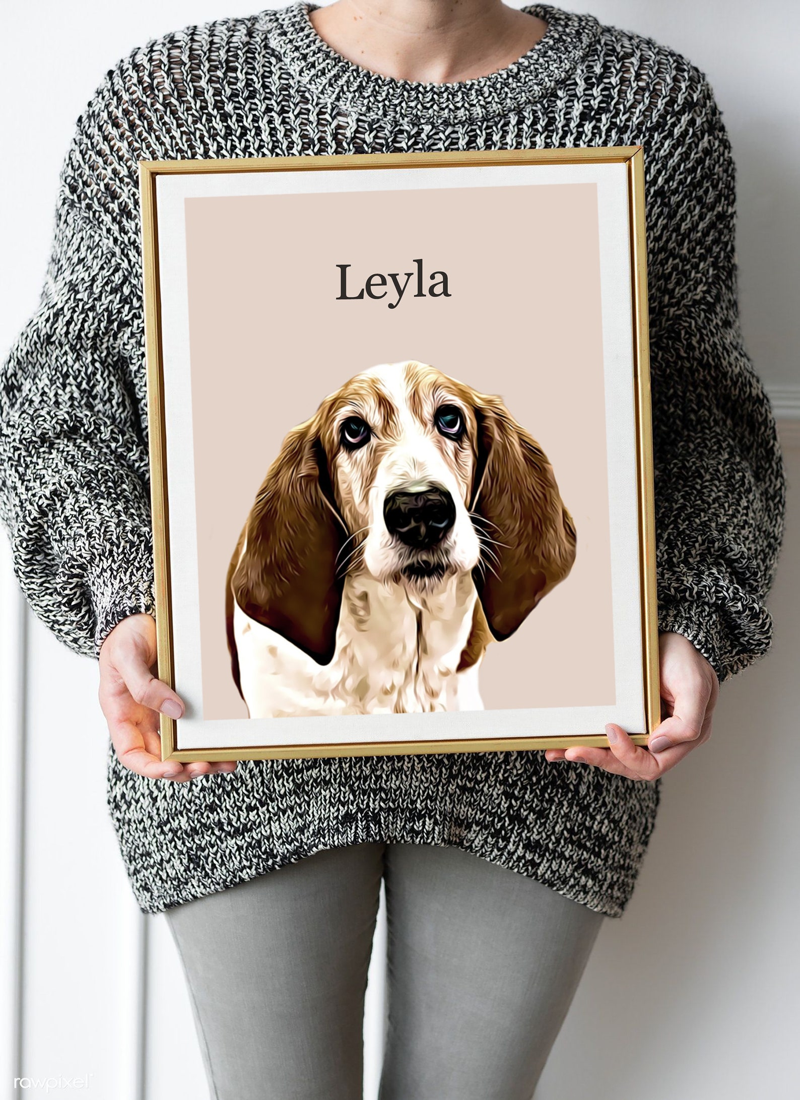 Pet Portrait Custom Design and Personalized. Pet Dog Wall Art - Etsy