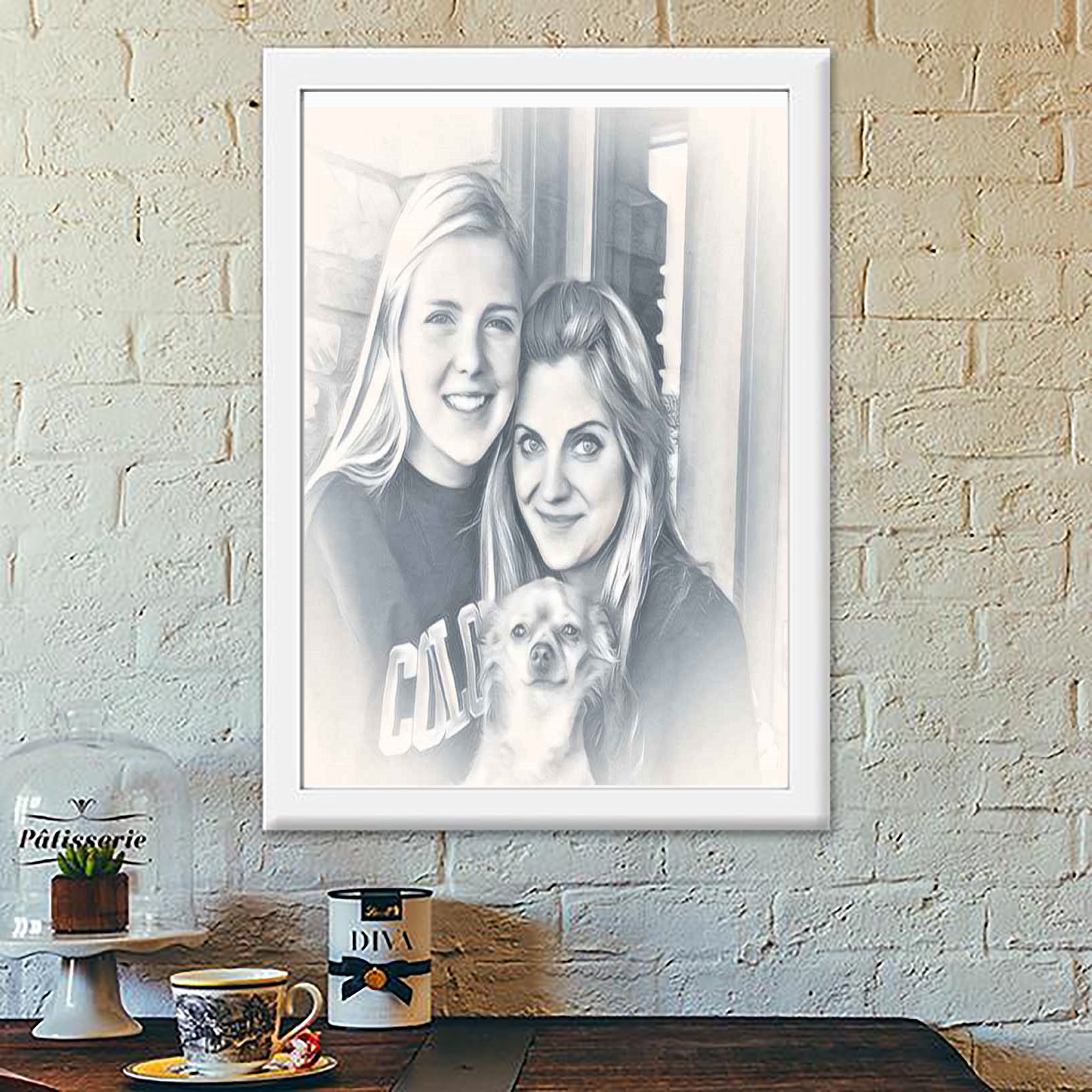 Custom Portrait Sketch From Photo Custom Pencil Drawing - Etsy