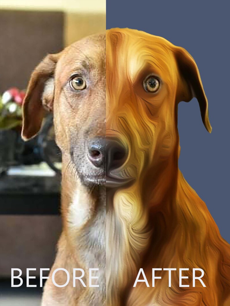 Pet Portrait Custom Design and Personalized. Pet Dog Wall Art - Etsy