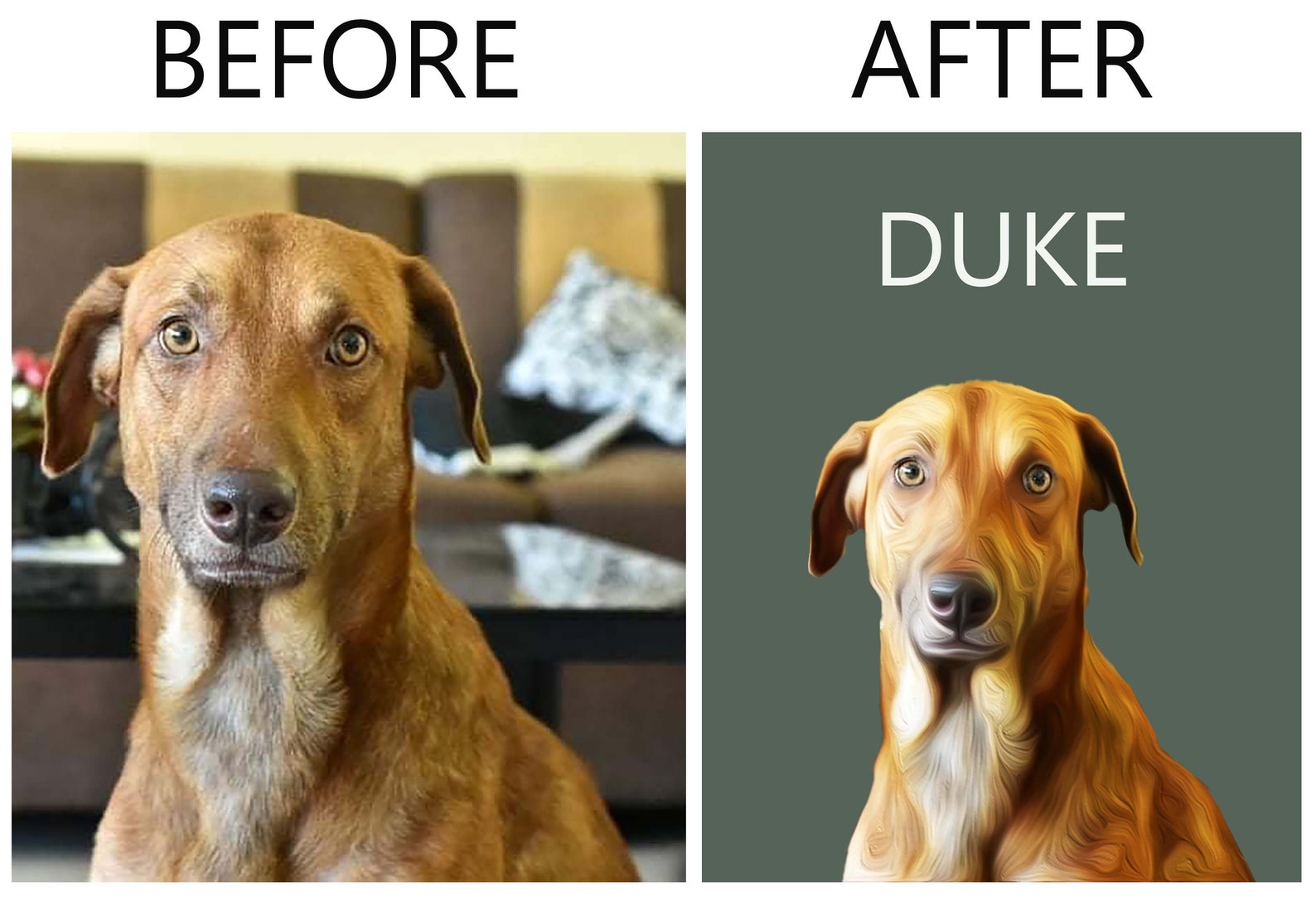 Pet Portrait Custom Design and Personalized. Pet Dog Wall Art - Etsy