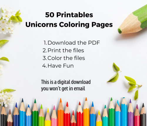 50 Unicorn Coloring Pages | Unicorn Coloring Pages for Kids | Digital ...