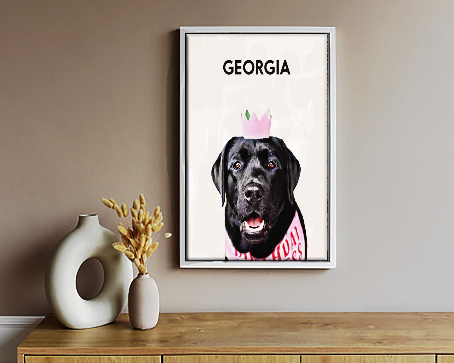 Pet Portrait Custom Design and Personalized. Pet Dog Wall Art - Etsy