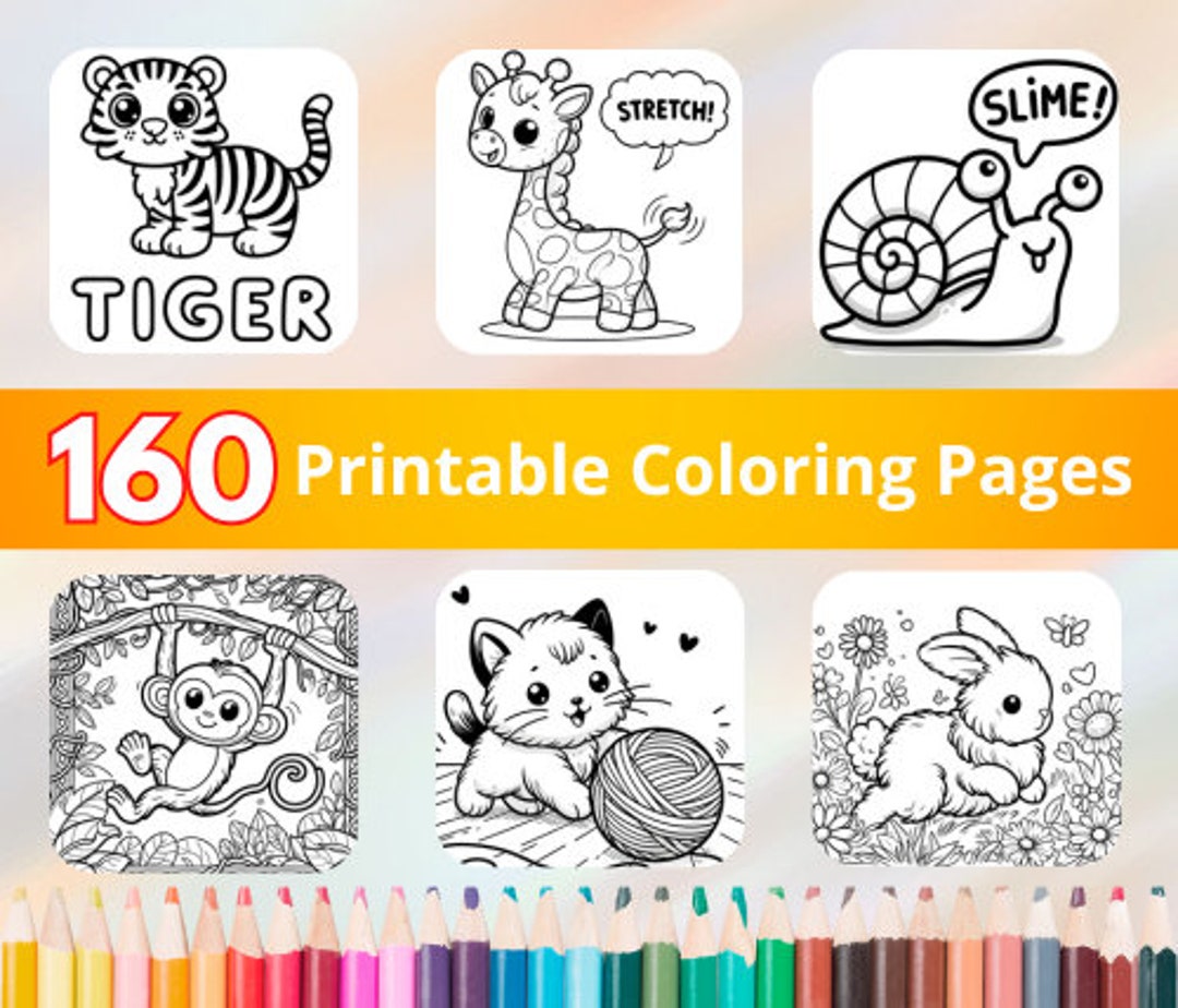 160 Printable Coloring Pages for Kids, Toddlers, Preschoolers Coloring ...
