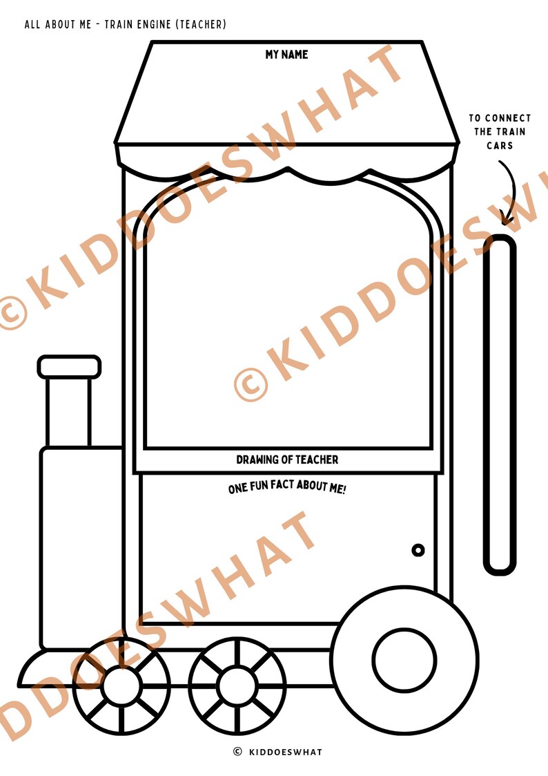 All About Me - Back to School No Prep Train Engine & Train Car Bulletin ...