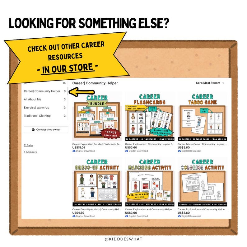 Career Exploration and Community Helpers Matching Activity | Preschool ...