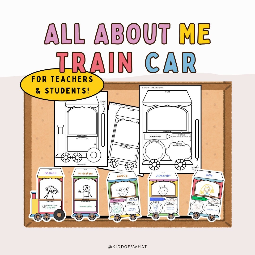 All About Me - Back to School No Prep Train Engine & Train Car Bulletin ...