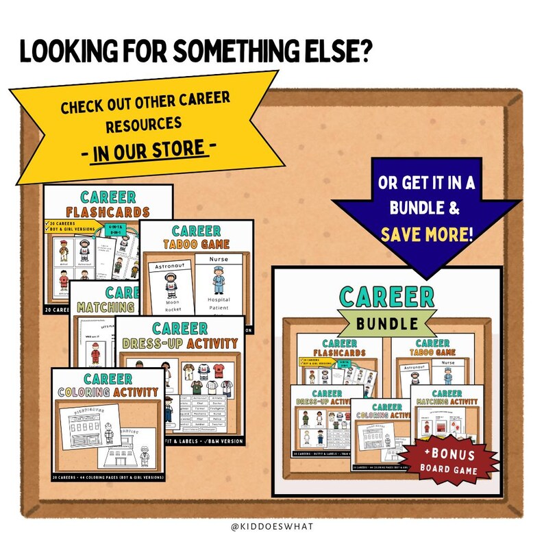 Career Exploration and Community Helpers Matching Activity | Preschool ...