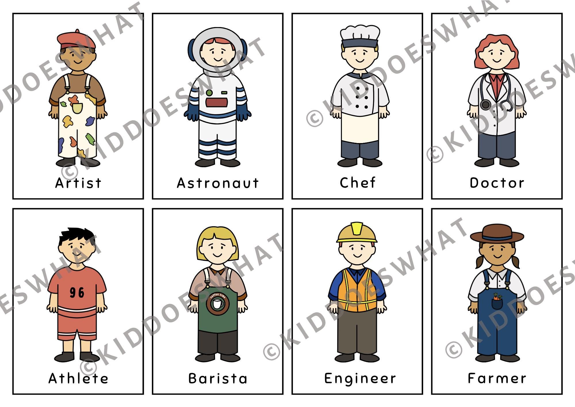 Career Exploration and Community Helpers Matching Activity | Preschool ...