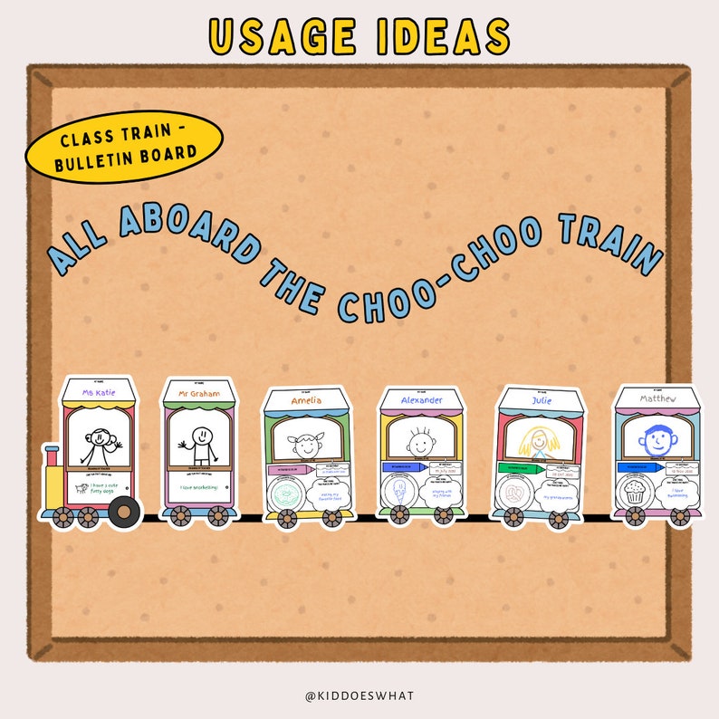 All About Me - Back to School No Prep Train Engine & Train Car Bulletin ...