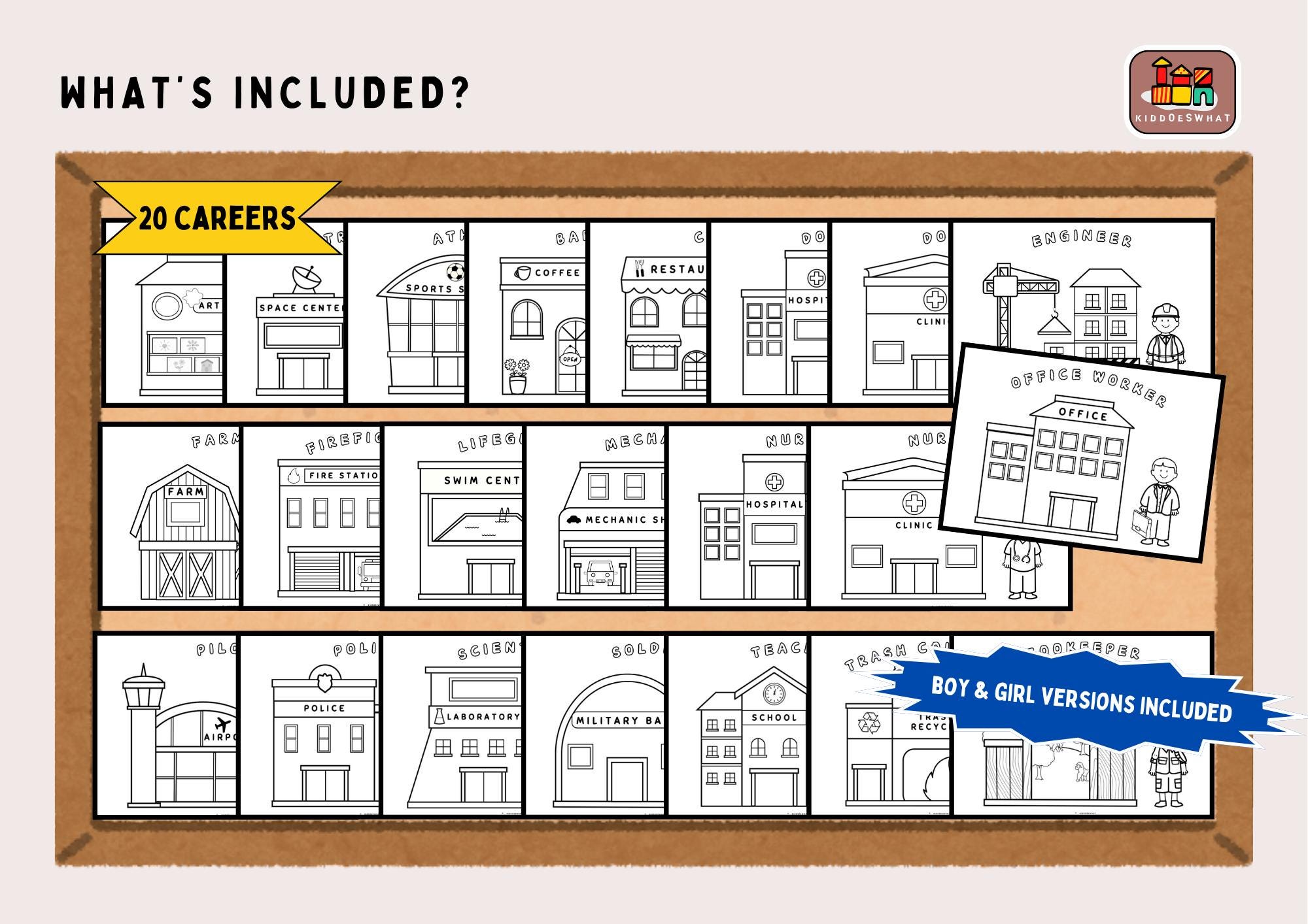 Career Exploration and Community Helpers Coloring Pages | Preschool ...