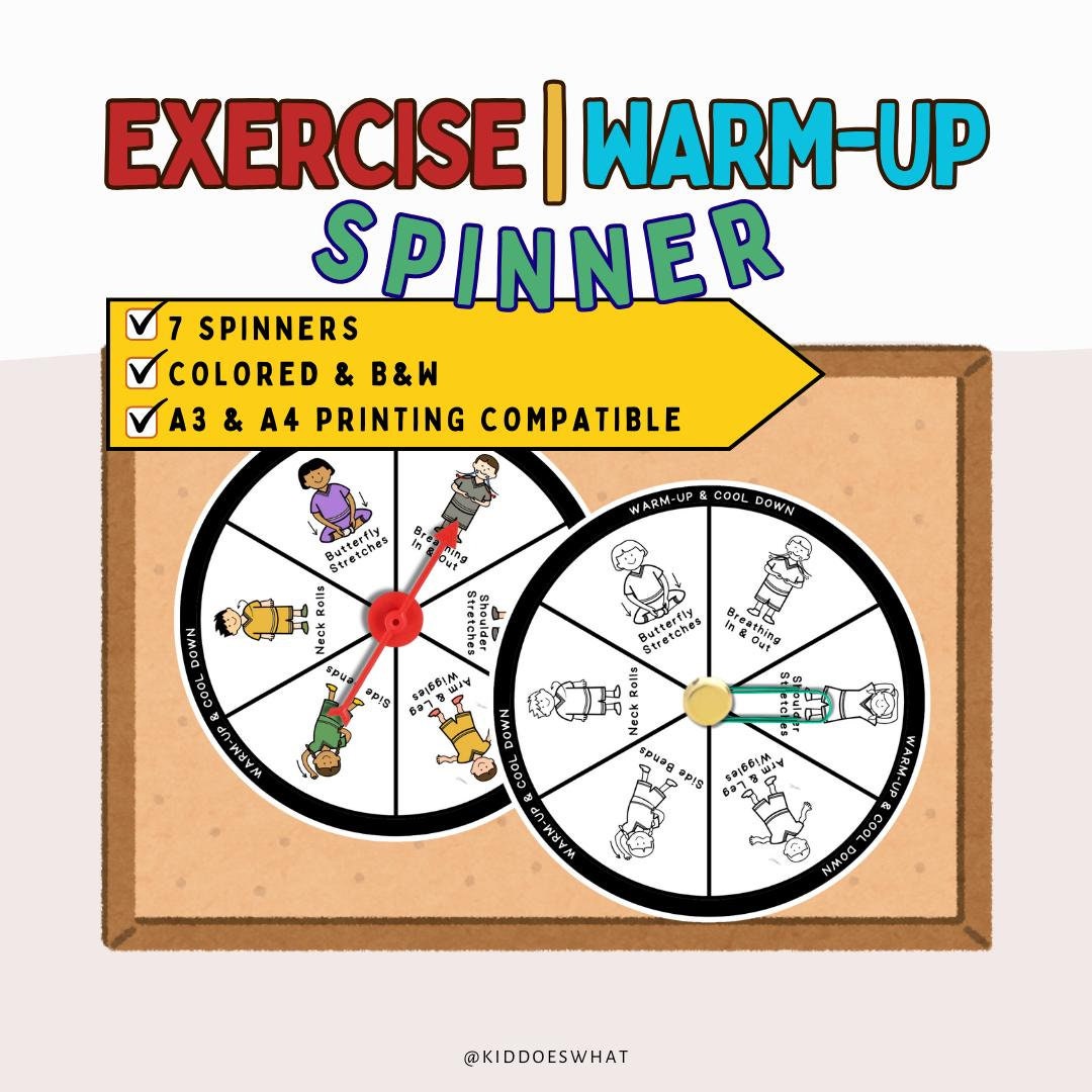 Exercise & Warm up Spinner Game | Brain Break and Movement Activities ...