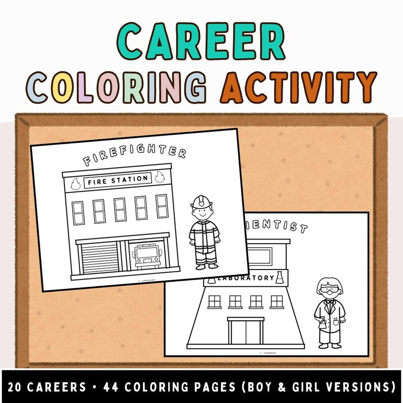 Career Exploration and Community Helpers Coloring Pages | Preschool ...