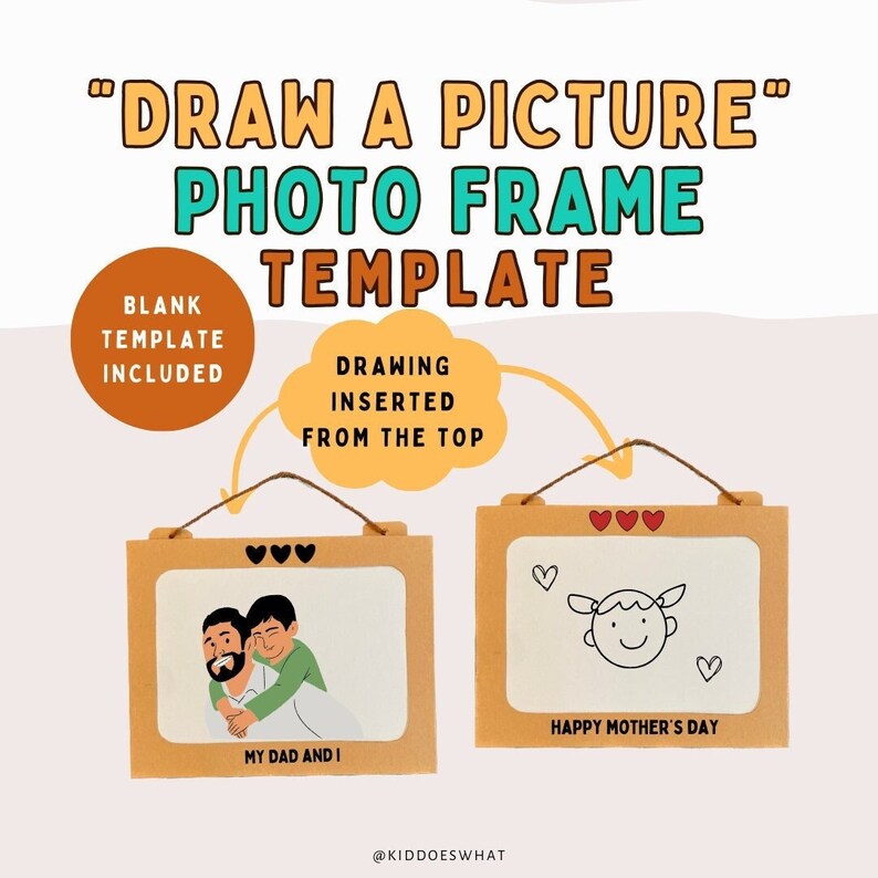 Draw a Picture Photo Frame Template cute Handmade Gifts, Crafts - Etsy