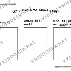 Career Exploration and Community Helpers Matching Activity | Preschool ...