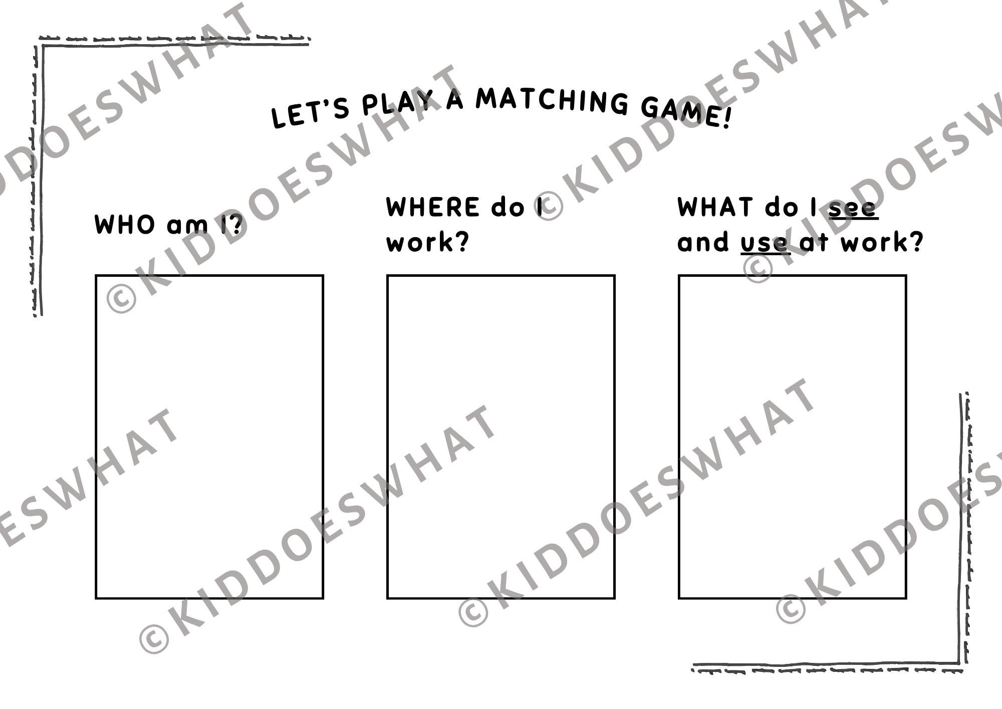 Career Exploration and Community Helpers Matching Activity | Preschool ...