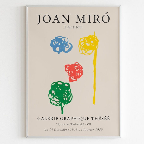 Miro Exhibition Poster, Printable Wall Art Print, Miro Lithograph ...