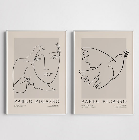 Pablo Picasso Set of 2 Poster Picasso Set Print the Bird of | Etsy
