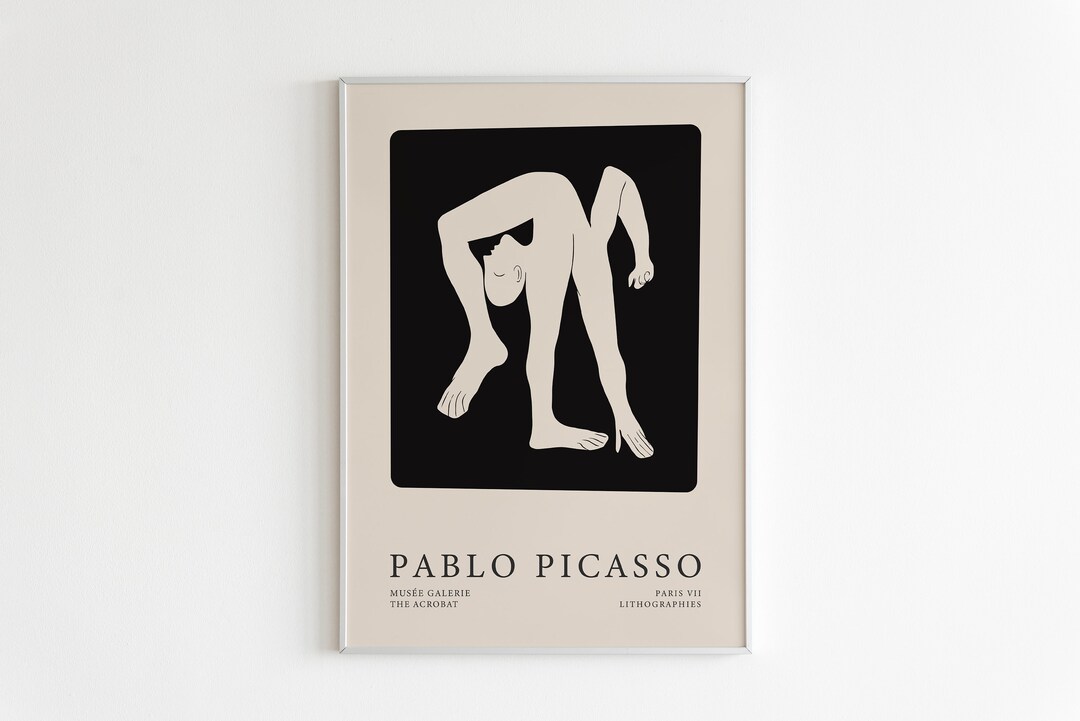 Pablo Picasso Exhibition Line Art, Picasso Print, Picasso Acrobat ...