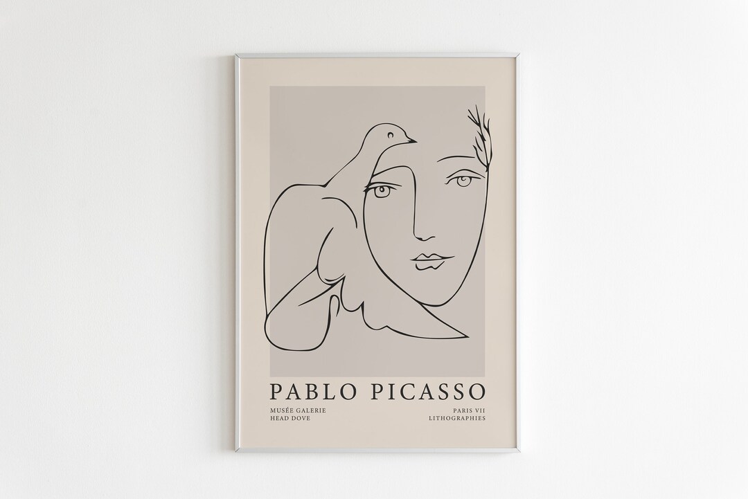 Pablo Picasso,exhibition Poster,picasso Print,picasso Head Dove Poster ...