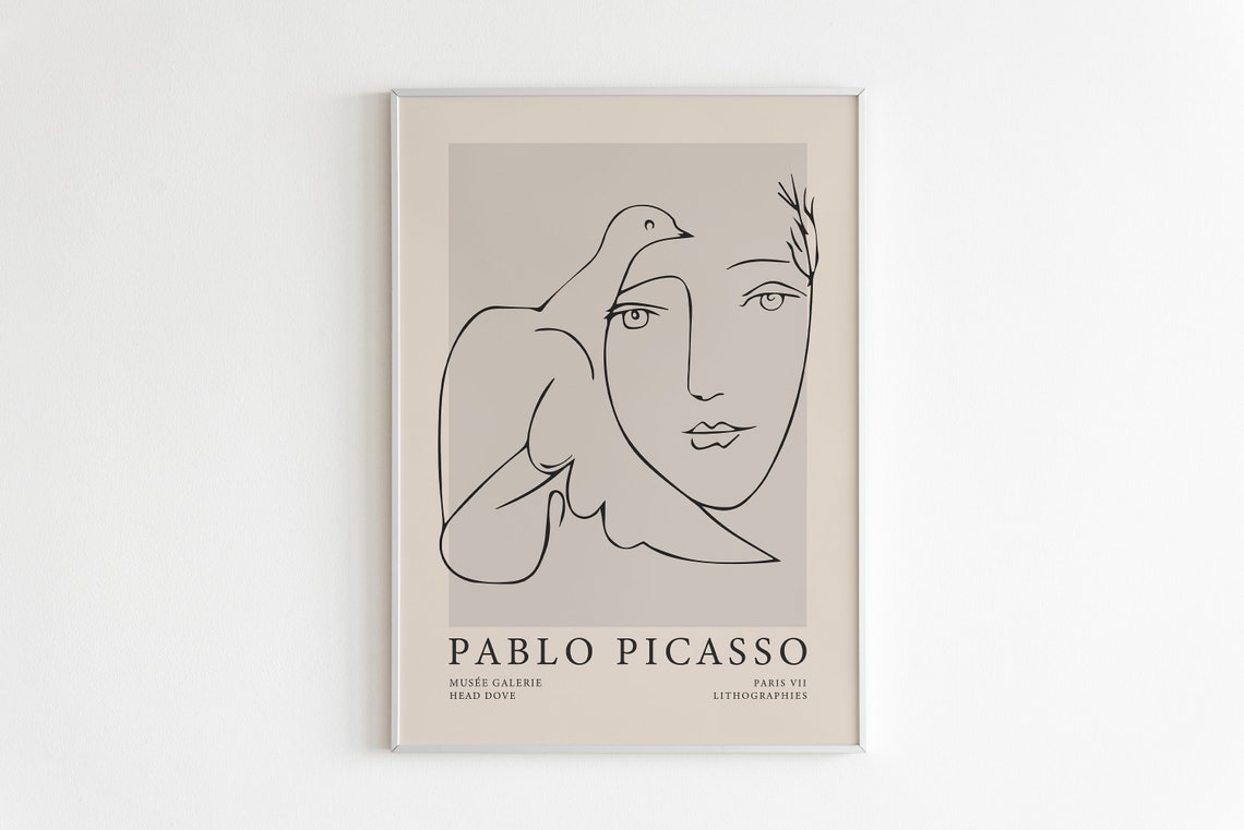 Pablo Picasso Set of 2 Poster, Picasso Set Print, the Bird of Peace ...
