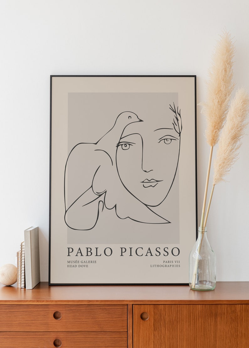 Pablo Picasso,exhibition Poster,picasso Print,picasso Head Dove Poster ...