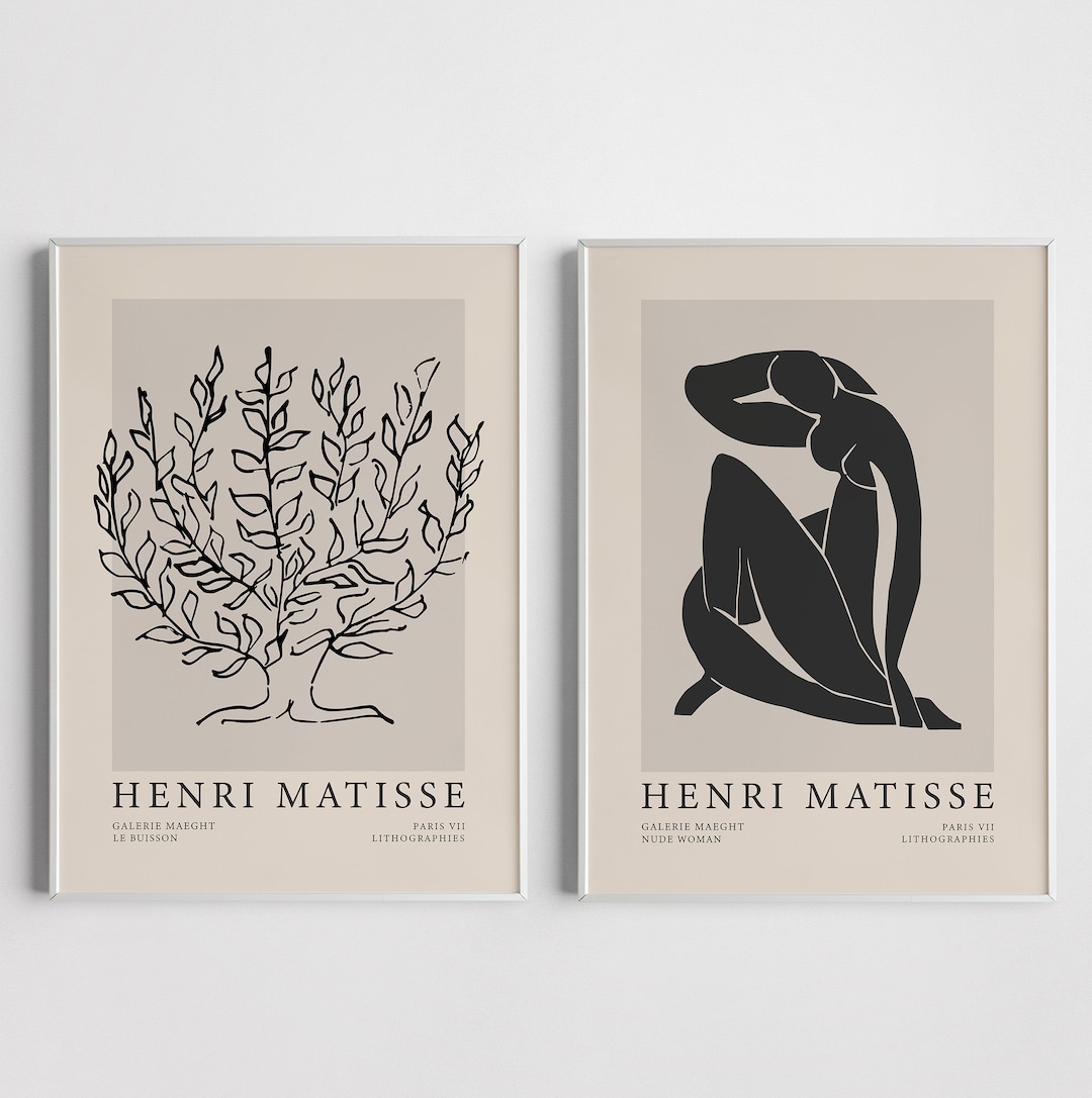 Henri Matisse Set of 2 Poster, Matisse Set Print, Matisse Set Poster ...