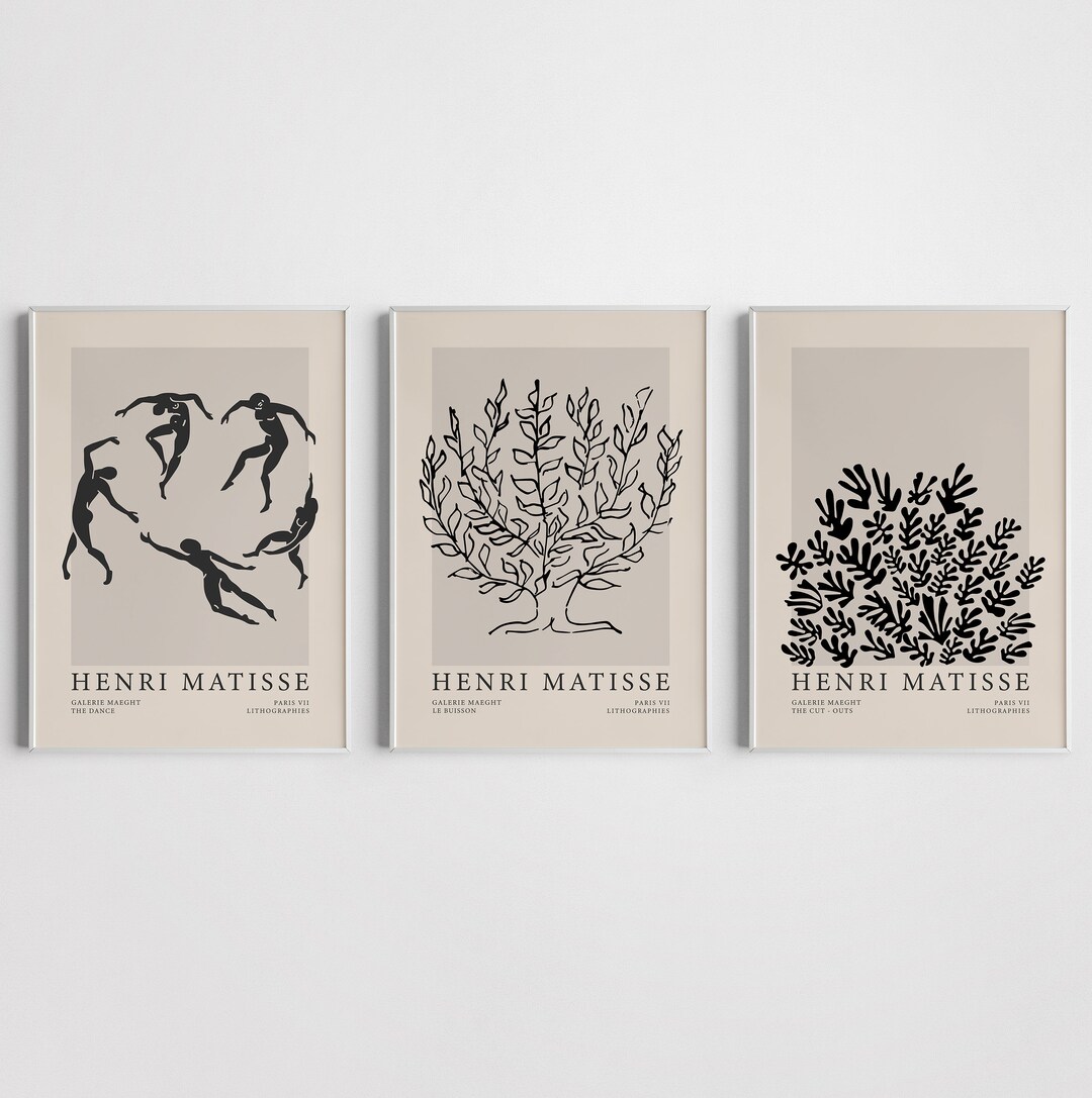 Henri Matisse Set of 3 Poster, Matisse Set Poster, Matisse Set Print ...