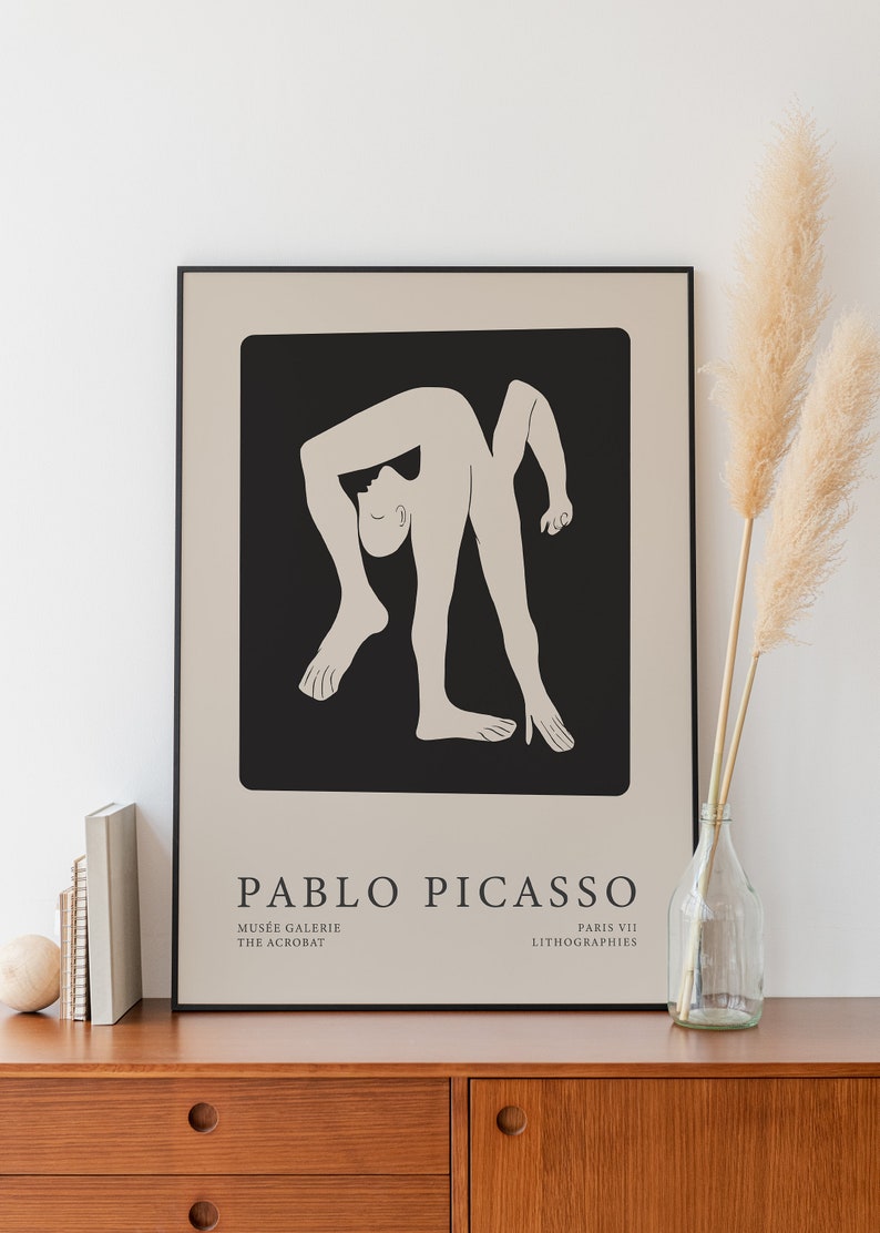 Pablo Picasso Exhibition Line Art, Picasso Print, Picasso Acrobat ...