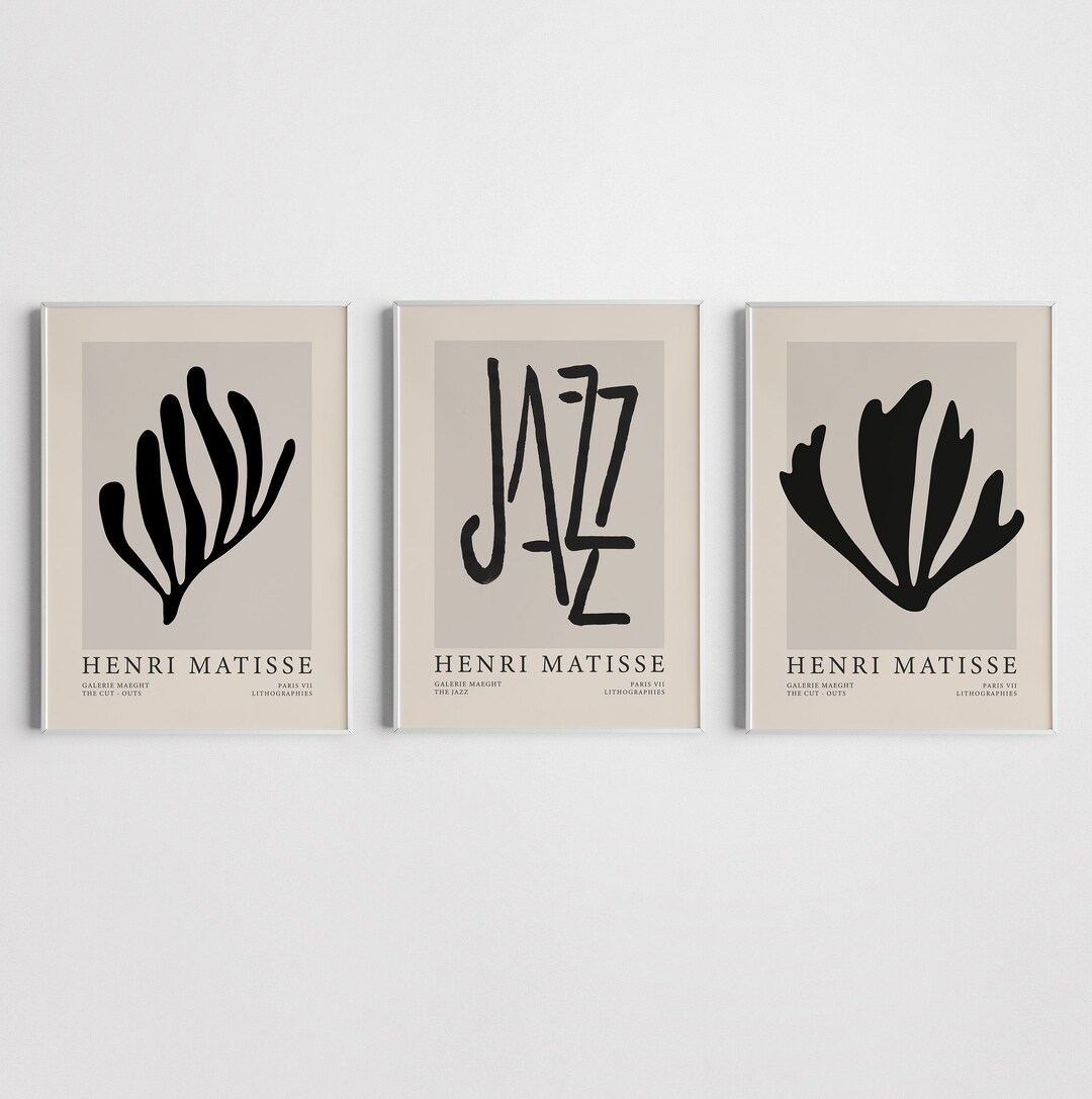 Henri Matisse Set of 3 Poster, Matisse Set Poster, Matisse, Set Print ...